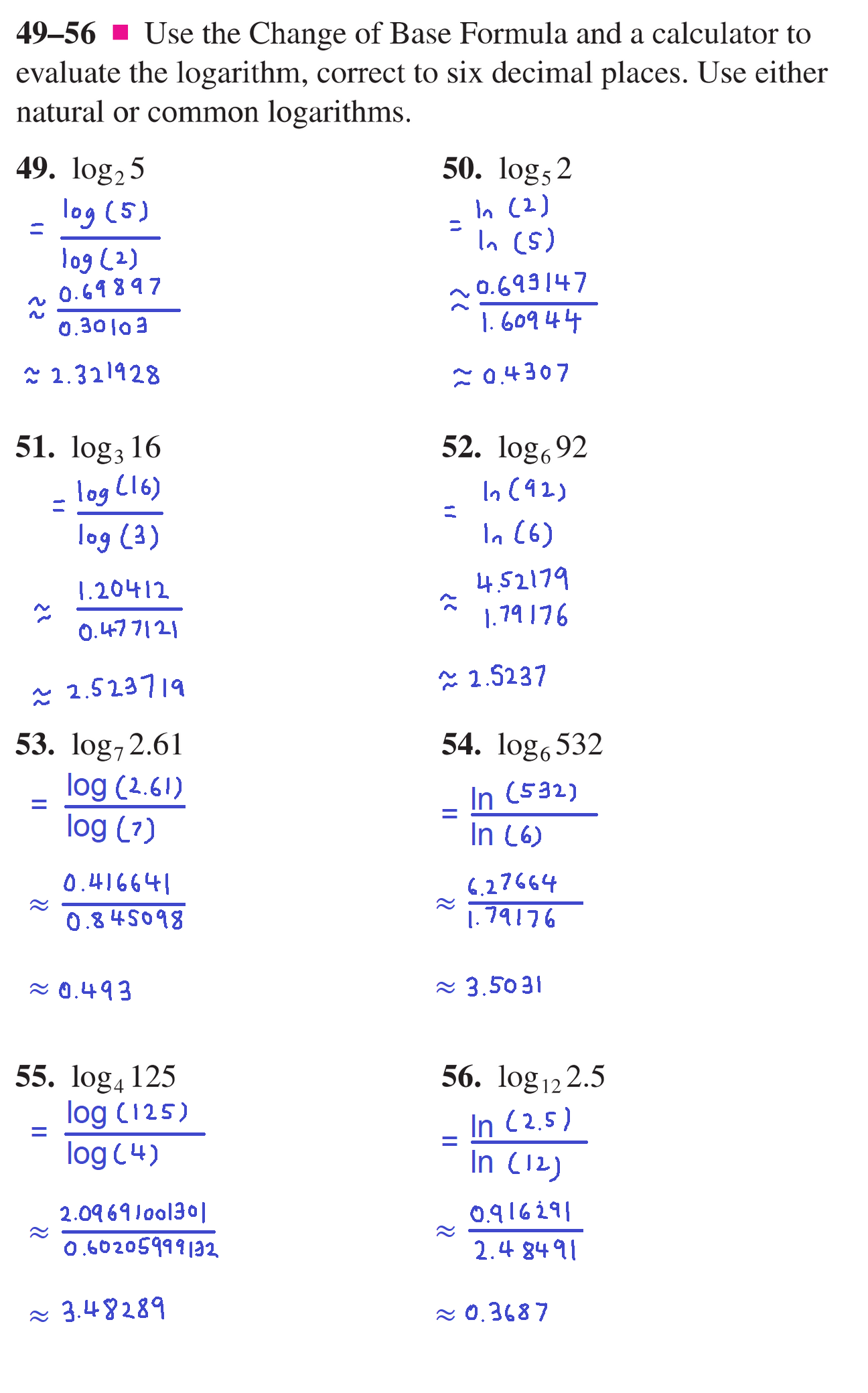6.3 - Laws of Logarithms